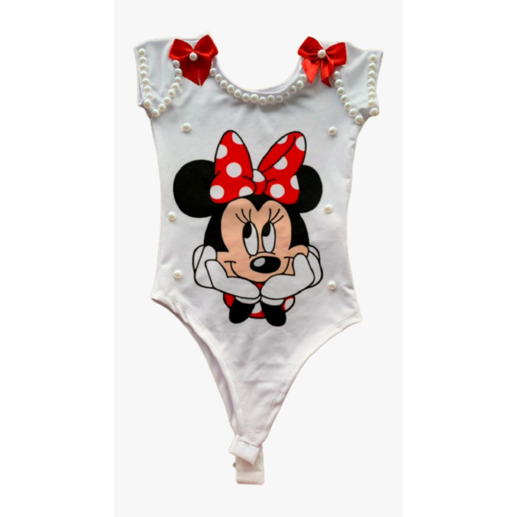 Body para Mneinas da Minnie Vermelha com Varios Detalhes e Perolas com ...
