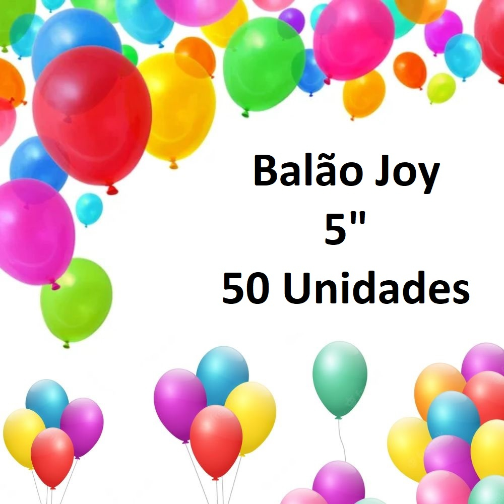 Balão Bexiga Látex 5" Polegadas com 50 Unidades Cores Sólidas ou Candy Variadas Joy | Shopee Brasil
