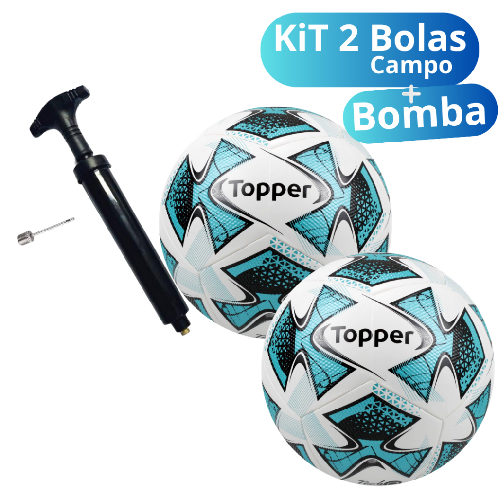 Kit 2 Bola De Futebol Campo 22 Slick Colorful Tech Fusion Topper ...