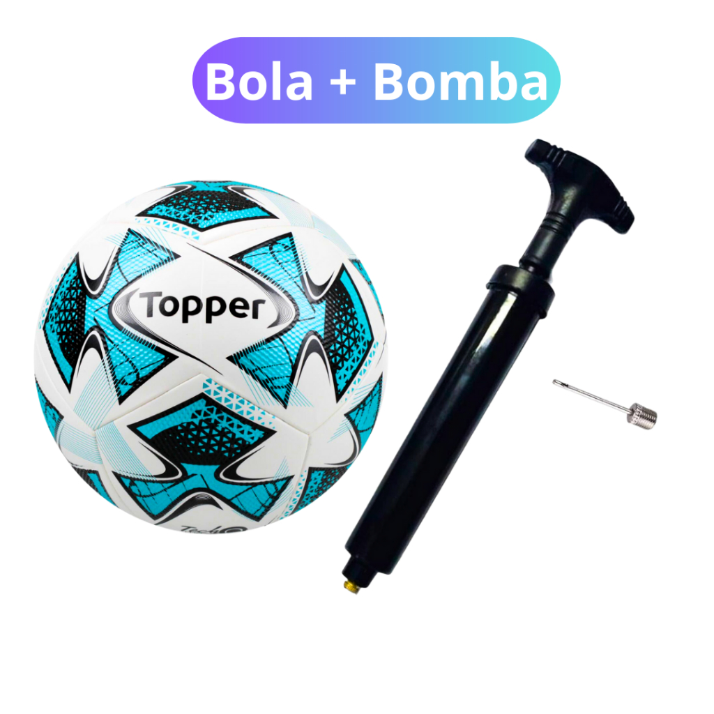 Bola De Futebol Campo 22 Slick Colorful Tech Fusion Topper + Bomba ...