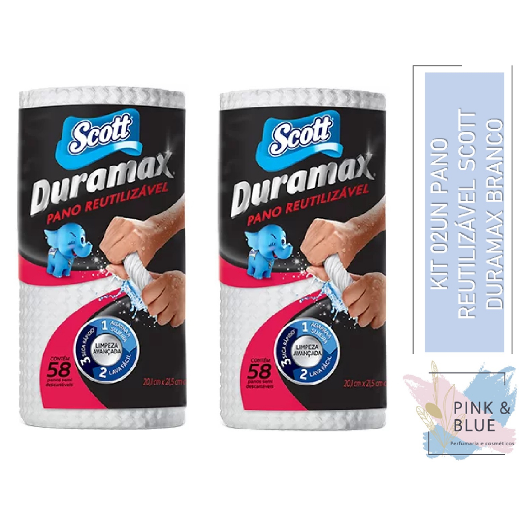Kit 02un Pano Multi-uso 21x22cm c/58 panos Scott Duramax | Shopee Brasil