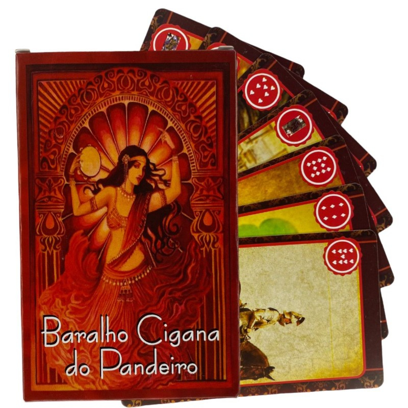 Baralho Tarot Cigana Do Pandeiro Vermelho 36 Cartas Shopee Brasil