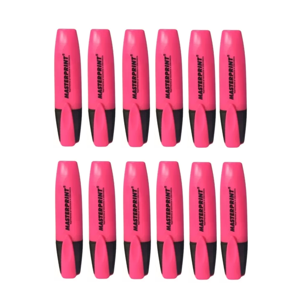 Caneta Marca Texto Rosa Office MP618 Caixa com 12 Unidades ...