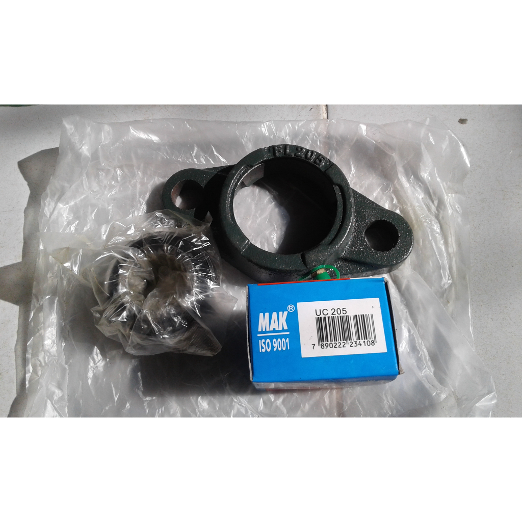 Kit com 2 Mancais FL-205 com Rolamento UC-205 para eixos de 25mm ...