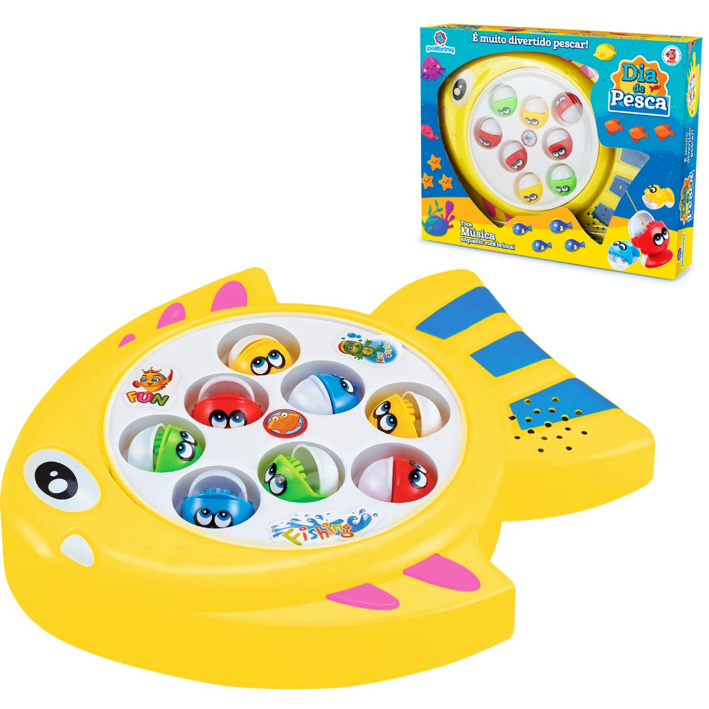 Brinquedo Jogo Pega Peixe Pescaria Maluca Musical Giratório Infantil ...