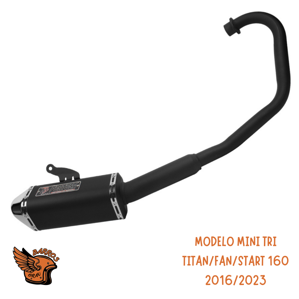 Escapamento Mini Tri Titan 160/ Fan 160 Fortuna Curva Preto | Shopee Brasil