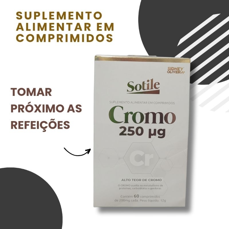 Suplemento alimentar Cromo 250 mcg 60 Comprimidos Sotile | Shopee Brasil