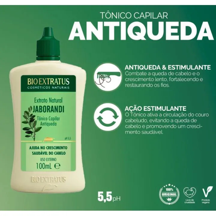 Tônico Capilar Jaborandi Bio Extratus Antiqueda 100ml | Shopee Brasil