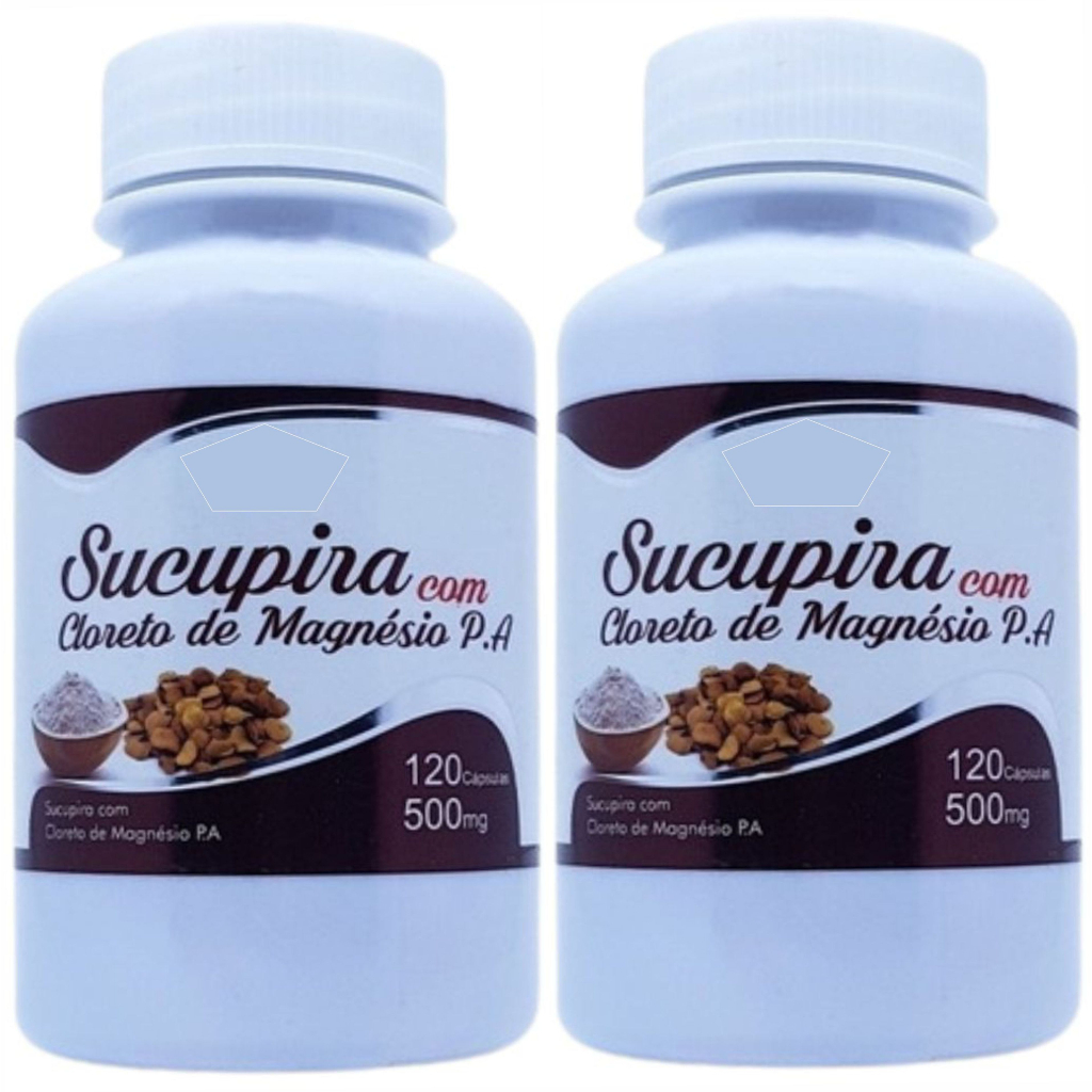 Sucupira Cloreto Magnesio 2 Frascos de 120 Capsulas 500mg total 240 cápsulas | Shopee Brasil