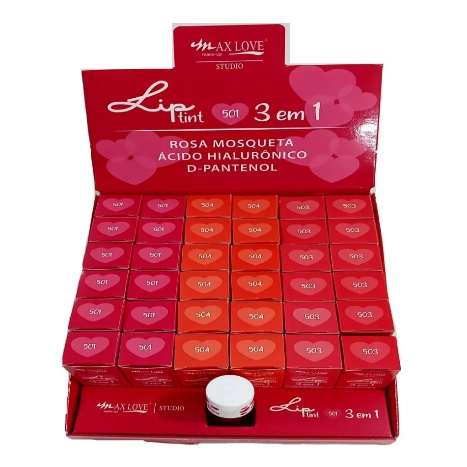 Lip Tint Max Love 3 Em 1 Box 36 Unidades | Shopee Brasil