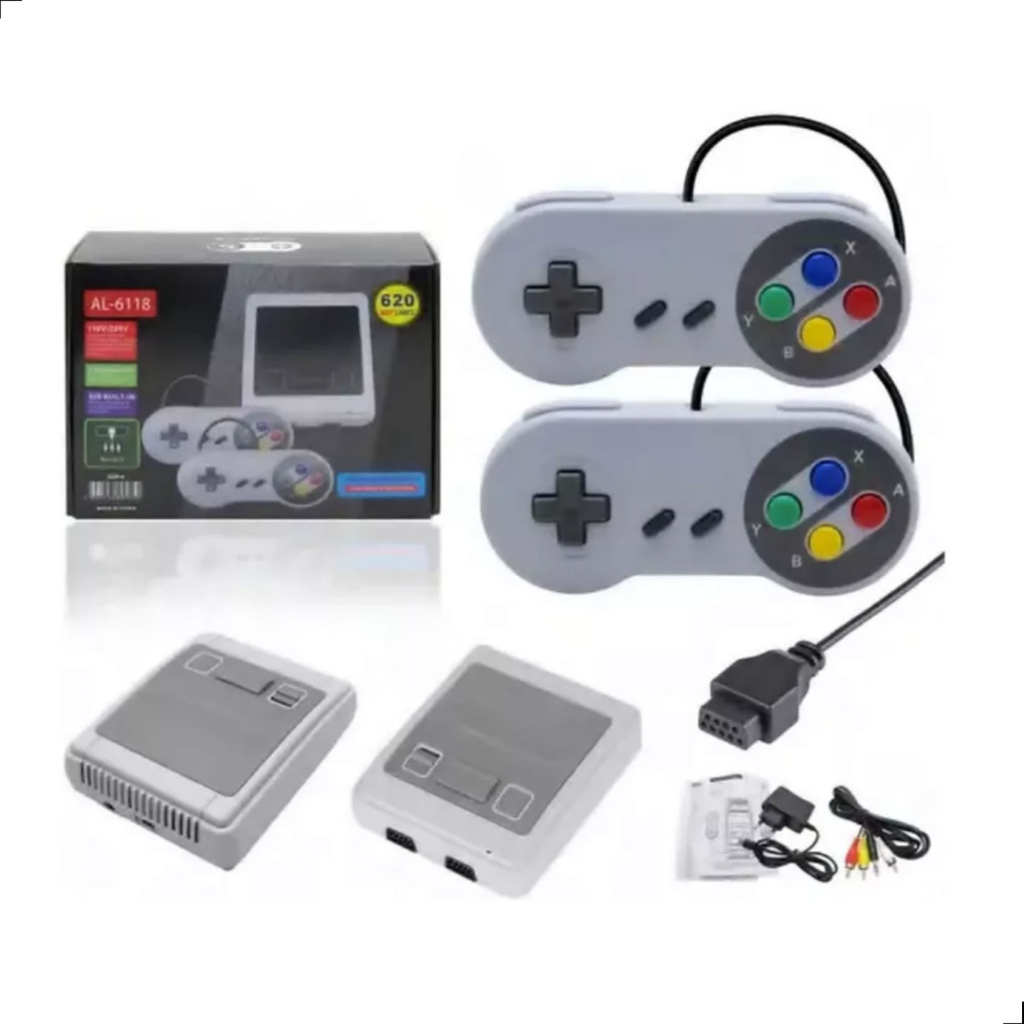 Video Game Super Nintendo Retro Com Console 620 Jogos Clássicos Fácil ...