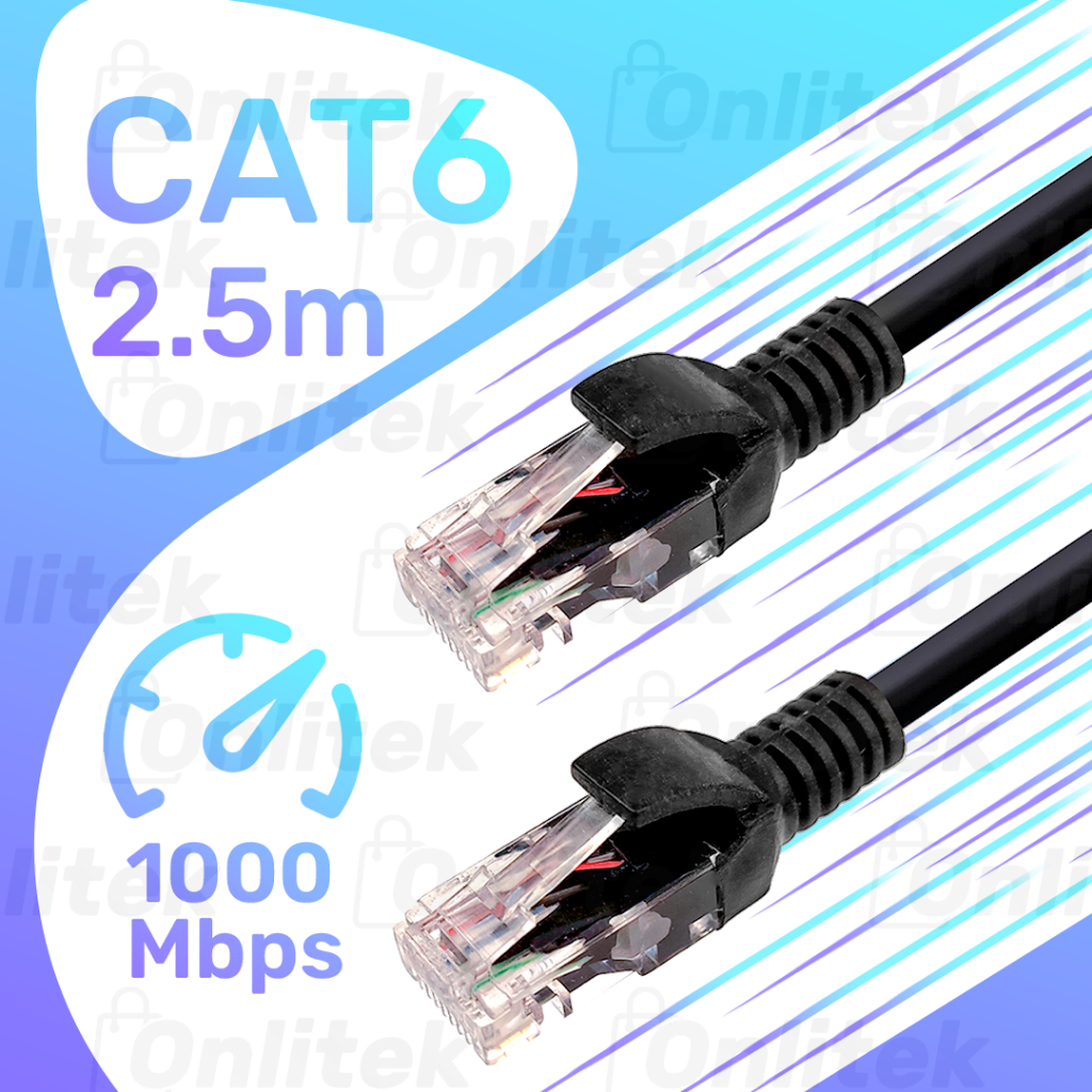 Cabo De Rede Lan Internet Cat6 Gigabit Rj45 2.5 Metros Patch Cord ...