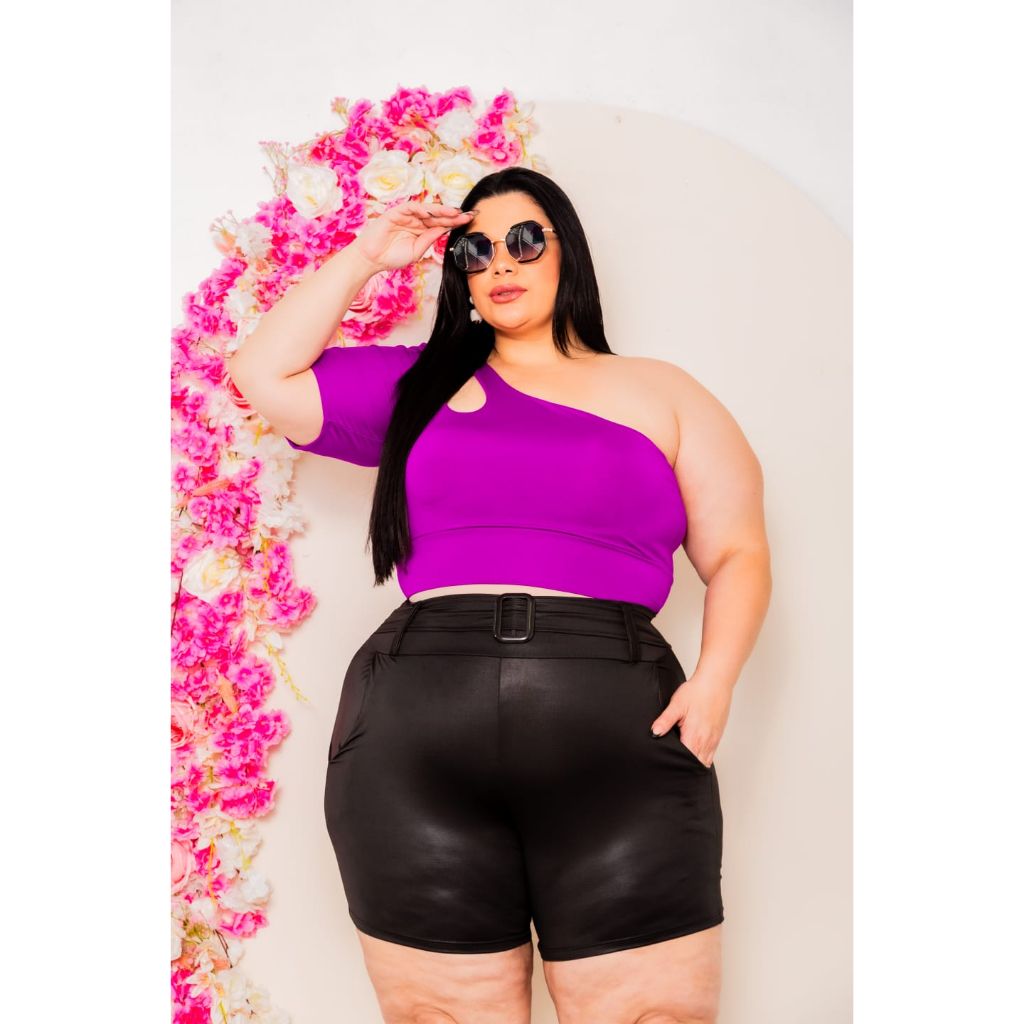 Blusa Camiseta Cropped Mula Manca Manga Curta Verão Plus Size Moda ...