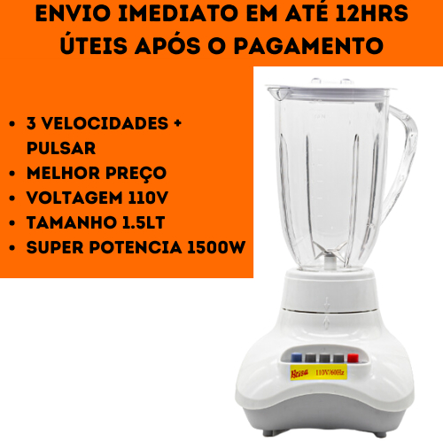 Liquidificador Brisa 1500ml com 3 Velocidades 110V - 220V | Shopee Brasil