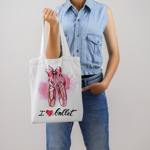 Bolsa Tote- ecobag ballet bailarina estampa sapatilha de ballet | Shopee Brasil