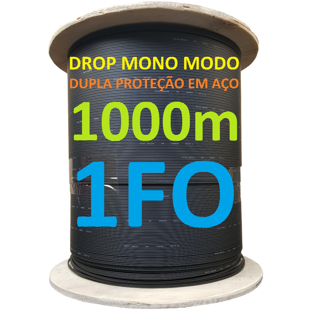 Cabo Fibra Óptica Drop 1fo 1000m Com Mensageiro Monomodo sm Clix ...