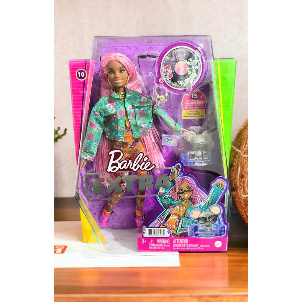 Boneca Barbie Extra -10-Morena Cabelo Rosa e Pet - Mattel-original ...