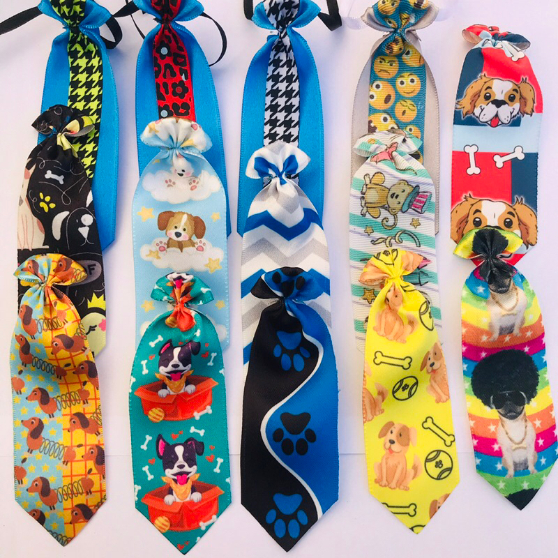 30 Gravatas Cachorro Pet Macho. Gravata pet. Gravatinha M Estampada Pet ...