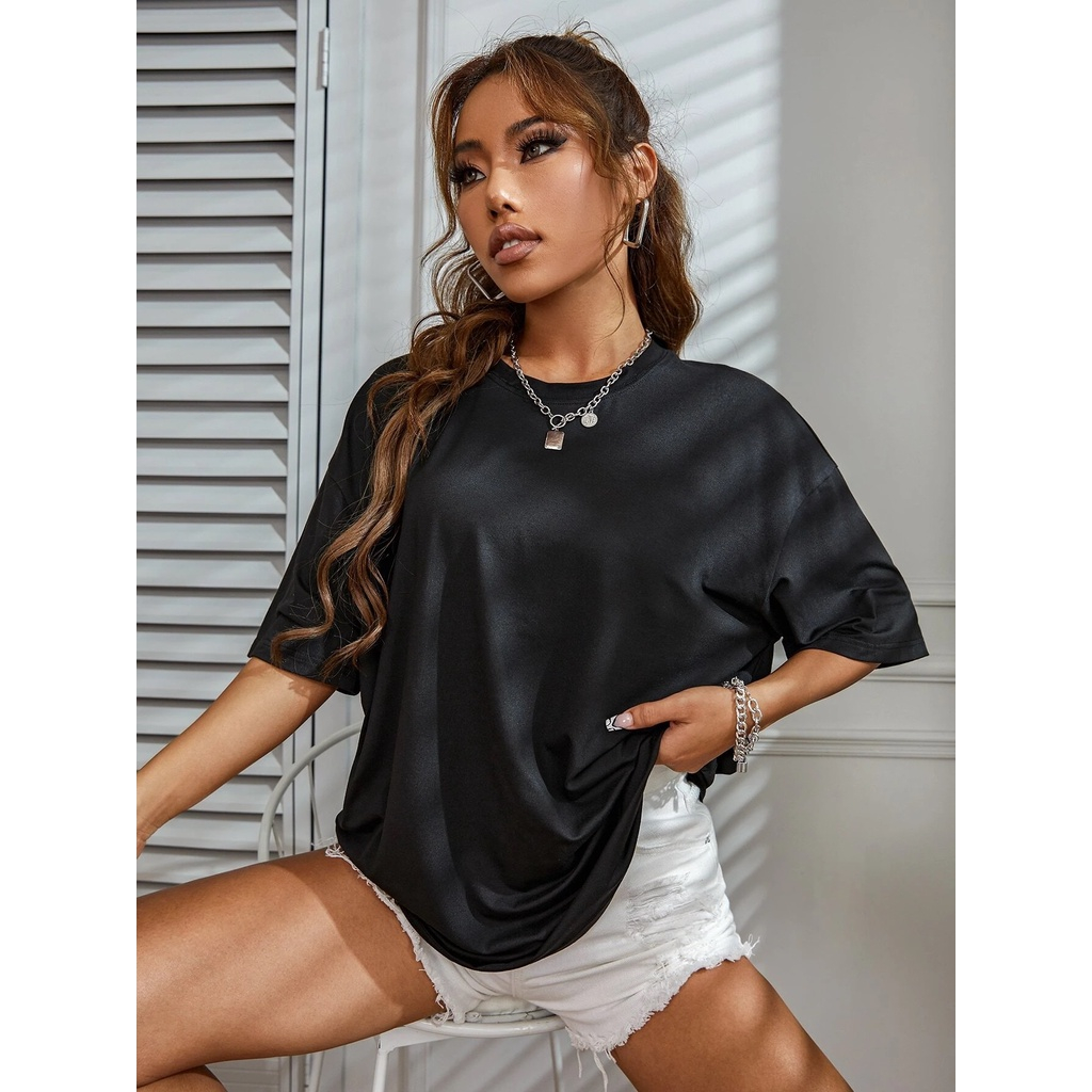 Camiseta Camisa Oversized Feminino Casual Estilo de Rua | Shopee Brasil