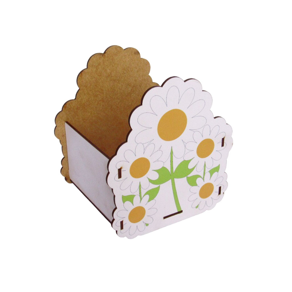 Centro de Mesa Cachepo Margaridas Flores mdf Adesivado lembranças ...
