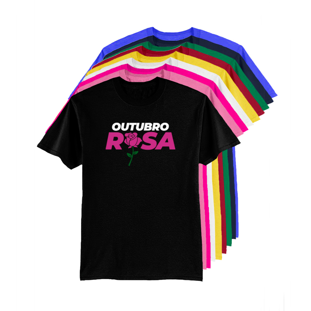 Camisa Camiseta Outubro Rosa Prevenção ao Câncer de Mama Feminina ...