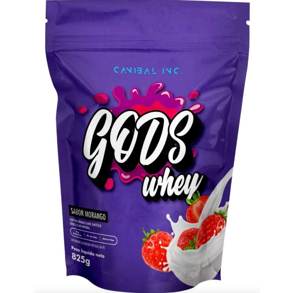 WHEY PROTEIN CONCENTRADO CANIBAL GODS REFIL 825G TODOS SABORES OFERTA ...