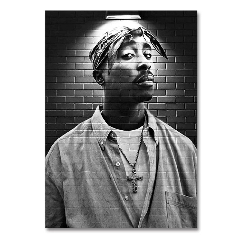 Quadro Decorativo Rapper 2pac tupac,decore seu quarto,sala e escritório ...