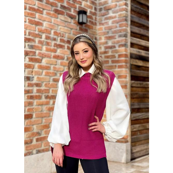 Colete Feminino Tricot Fang Tricô Pullover | Shopee Brasil