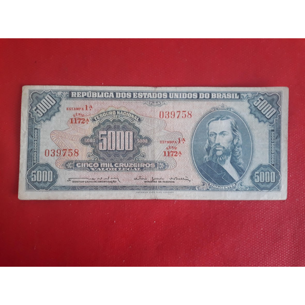 Cedula C 058 5000 Cruzeiros 1964 - MBC | Shopee Brasil