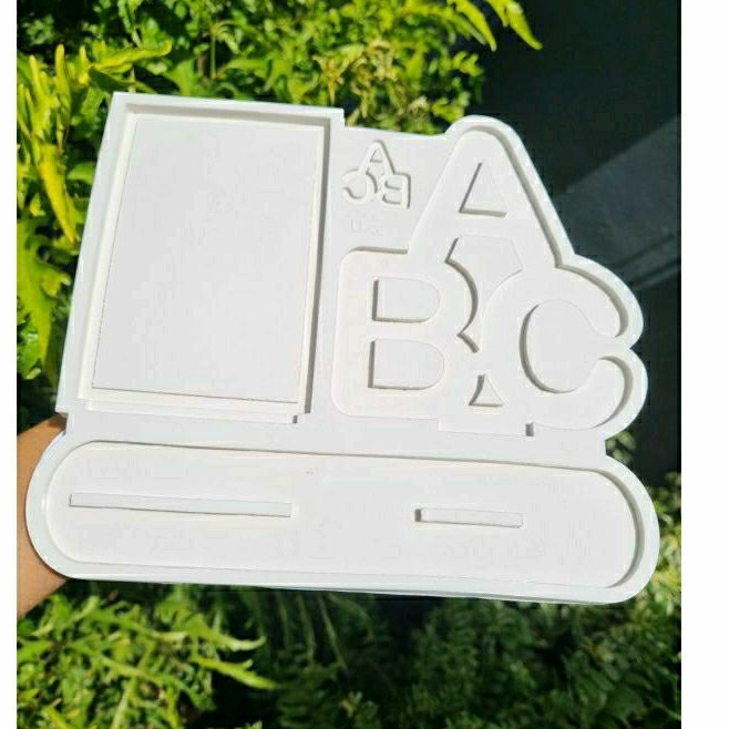 Molde silicone para Resina placa foto com ABC abc, molde maior | Shopee ...