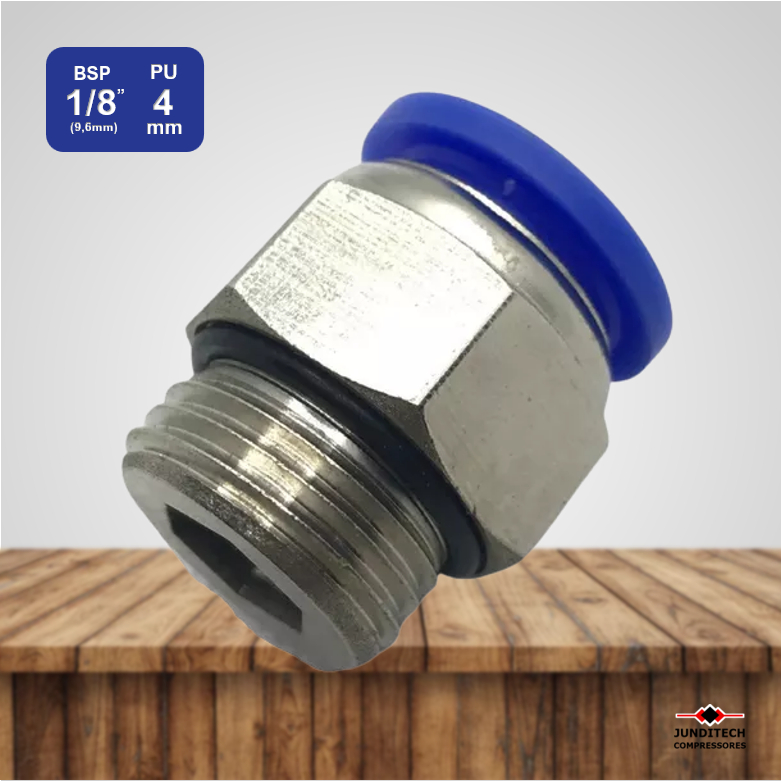 Conexão Reta Pneumática de Engate Rápido Conector Macho Tubo 04mm x 1/8 BSP (9,6mm) | Shopee Brasil