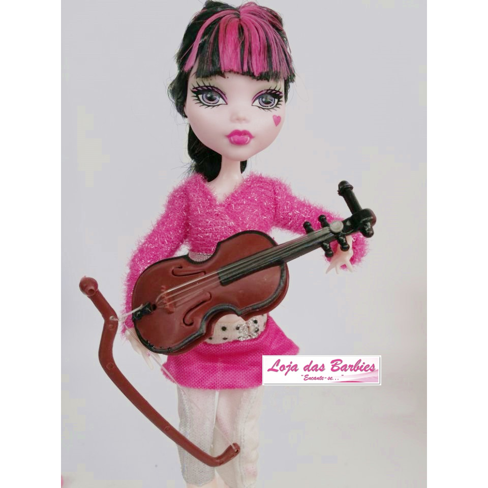 Violino Para Boneca Monster High Ever After Miniatura Casa De Bonecas ...