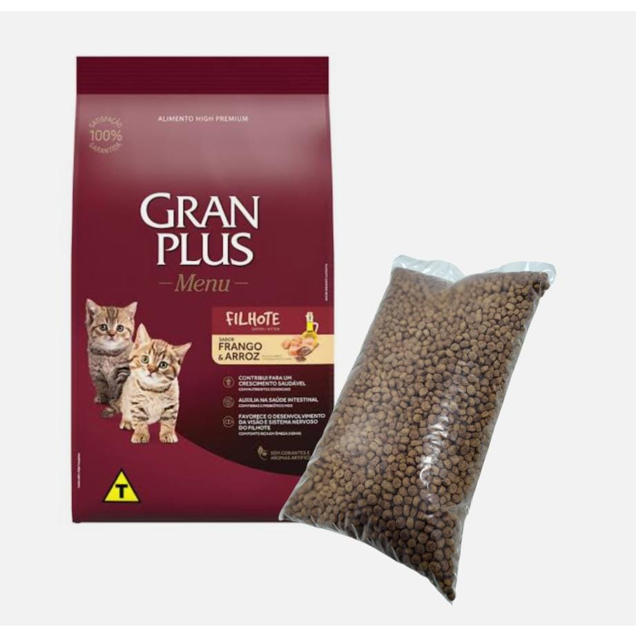 Ração GranPlus Menu Gatos Filhotes Frango e Arroz - 1kg | Shopee Brasil