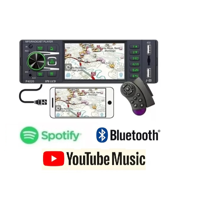 Rádio Automotivo Bluetooth Usb Tela 4 Polegadas Controle Volante MP5 Player FM Potente | Shopee ...