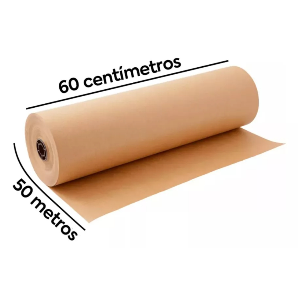 Papel Pardo Semi Kraft Rolo Bobina 60m 2kg Embalagem Caixa Embrulho ...