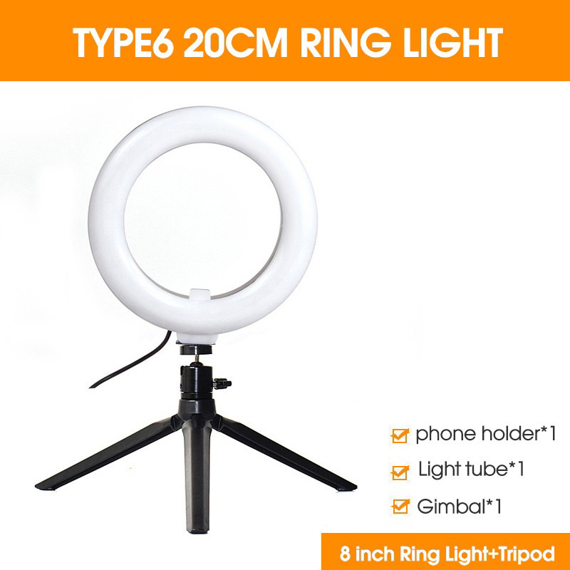 Ring Light Iluminador 6 polegadas, 8 polegadas, 10 polegadas, 12 polegadas Polegadas Com Tripé ...