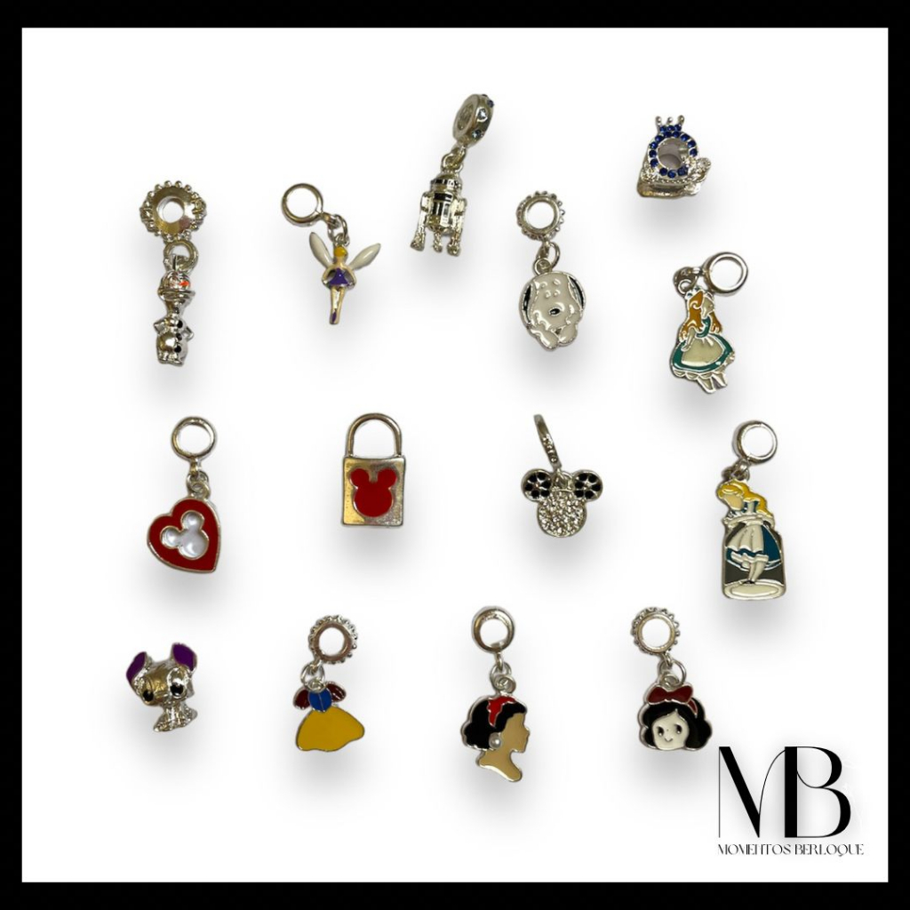 Berloque Pandora Life Disney Personagens Mikey-Alice-Branca de neve ...