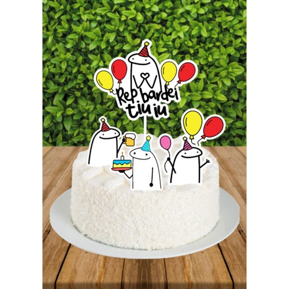 Topper de Bolo - Flork Rap Bardei Tiu Iu | Shopee Brasil