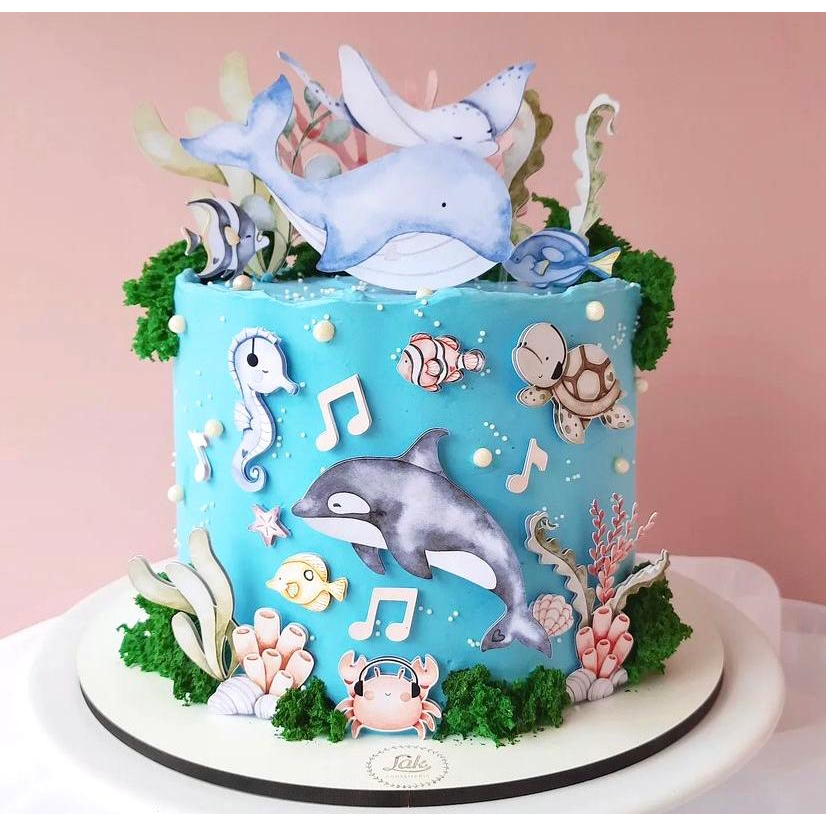 Topo de bolo fundo do mar - Topper de bolo Fundo do Mar - Decoração ...