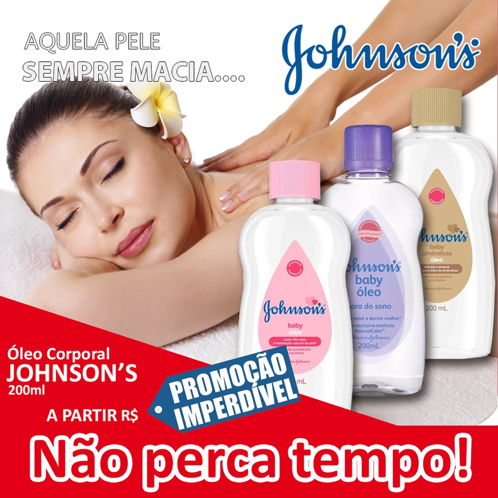 Oleo Johnson Baby Regular Hidrata e Amacia com 200 ml | Shopee Brasil