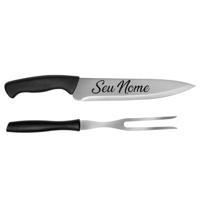Conjunto Faca e Garfo Churrasco Com Nome Gravado a Laser | Shopee Brasil