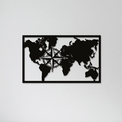 DECORAÇÃO DE PAREDE EM MDF MAPA MUNDI | Shopee Brasil