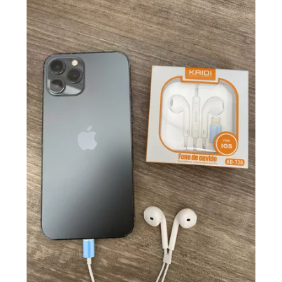 Fone De Iphone lightning com microfone Kaidi KD-730 > Fone De ouvido ...