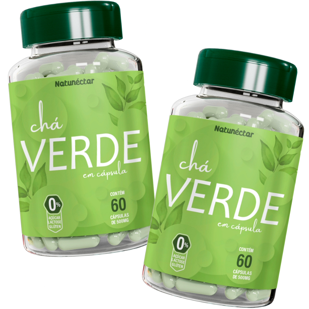 Kit 2 Potes Chá Verde Suplemento Alimentar Natunéctar - 120 Capsulas ...