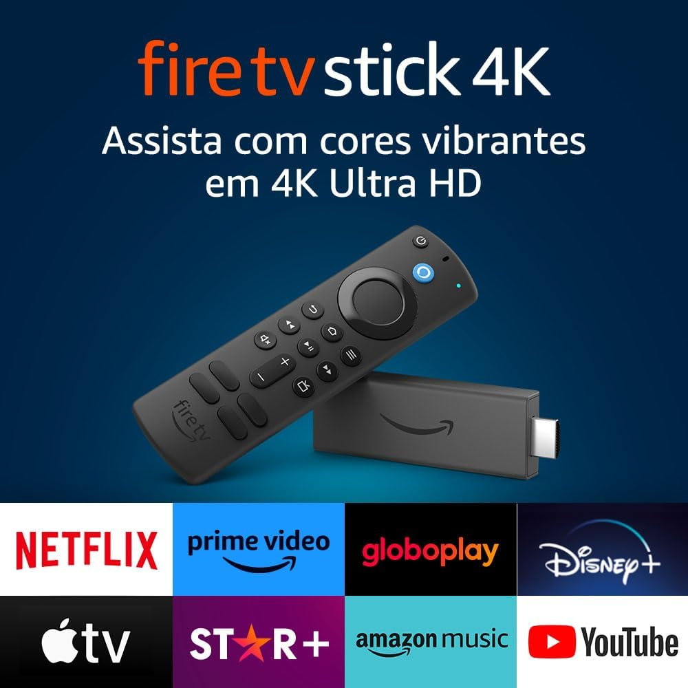 Amazon Fire TV Stick - 4K - Wi-Fi/Bluetooth - 3ª Geração - Melhora o Preço