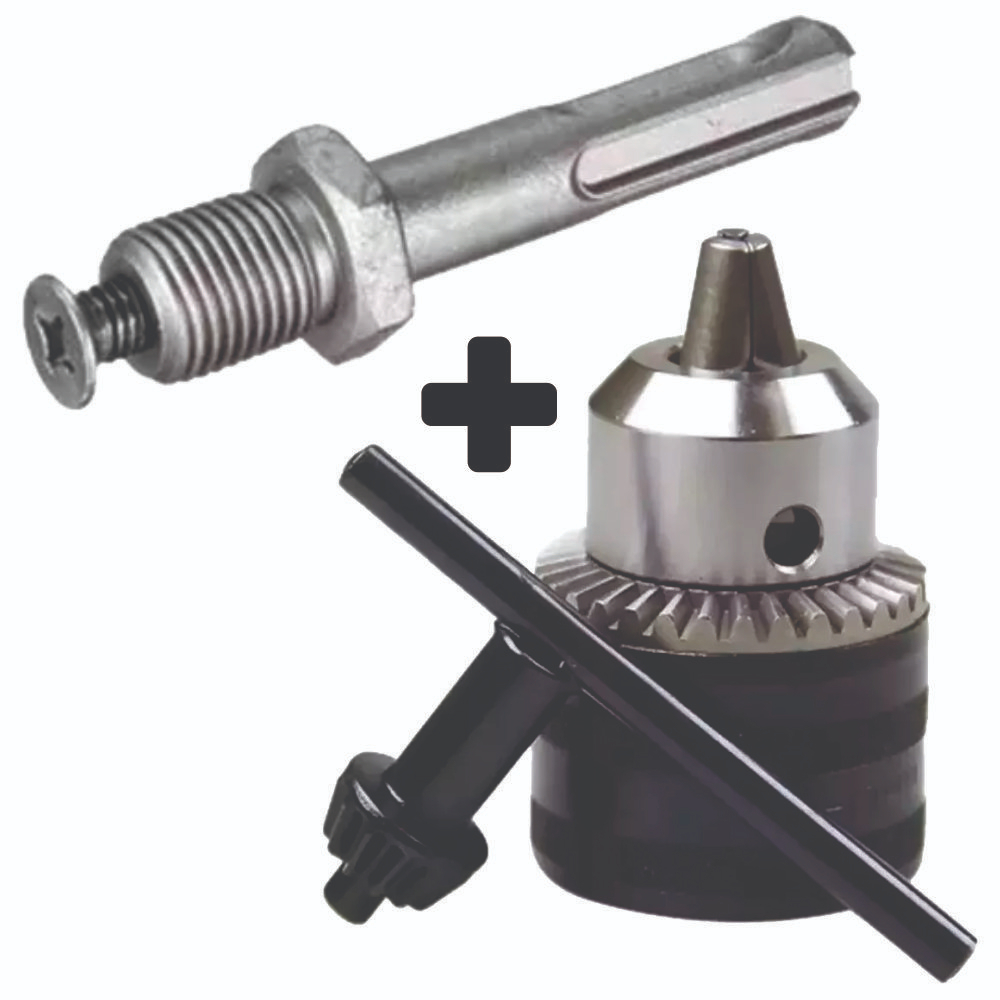 Kit Mandril Rosca 1/2 20 dentes + Suporte Sds Plus 1/2 Titanium ...