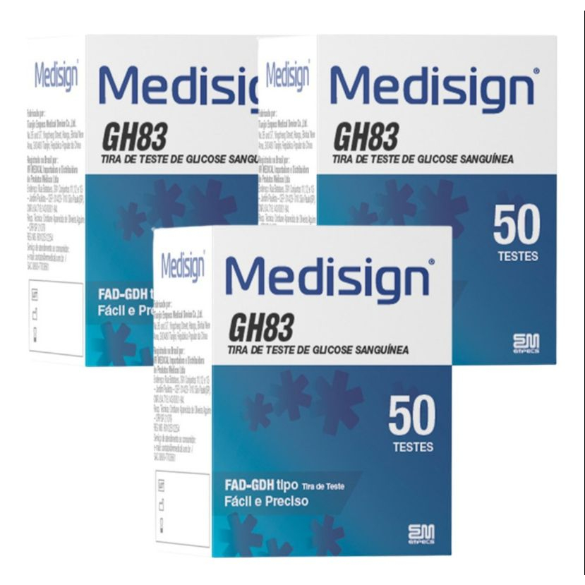 KIT 150 Tiras fitas de Glicemia Medisign | Shopee Brasil