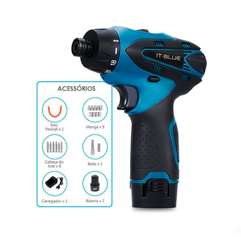 Parafusadeira de Torque [12v] Marca IT-Blue Modelo LE-1833 | Shopee Brasil