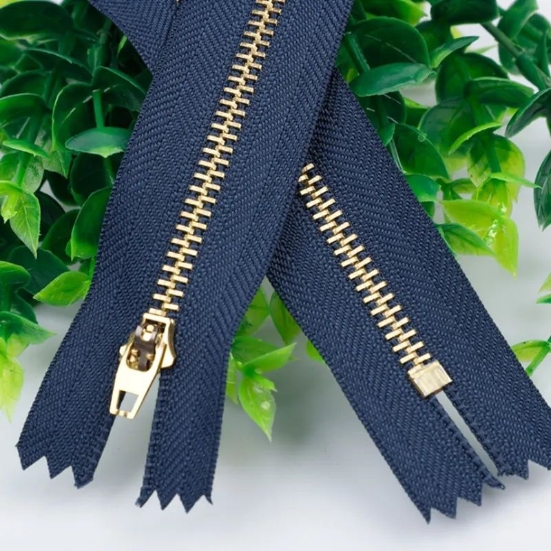 ZIPER METAL DOURADO 15CM AZUL MARINHO PARA JEANS 100 UNIDADES | Shopee ...