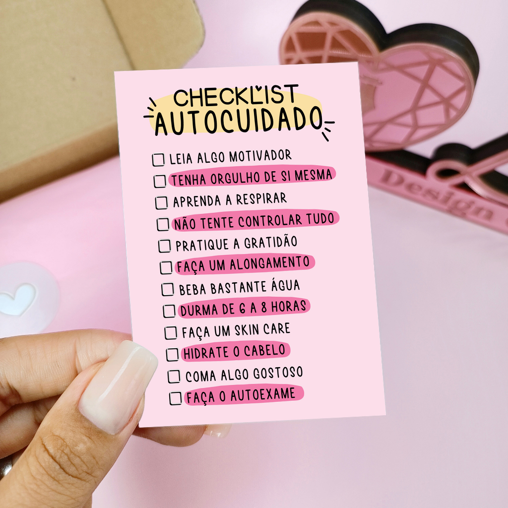50 Folhetos Outubro rosa Check List Auto cuidado | Shopee Brasil